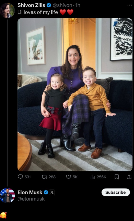 PHOTO Elon Musk Sending Shivon Zilis Heart Emoji's On Valentines Day ...