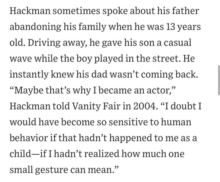 PHOTO Gene Hackman Tells Story Of His Father Abandoning Him When He Was ...
