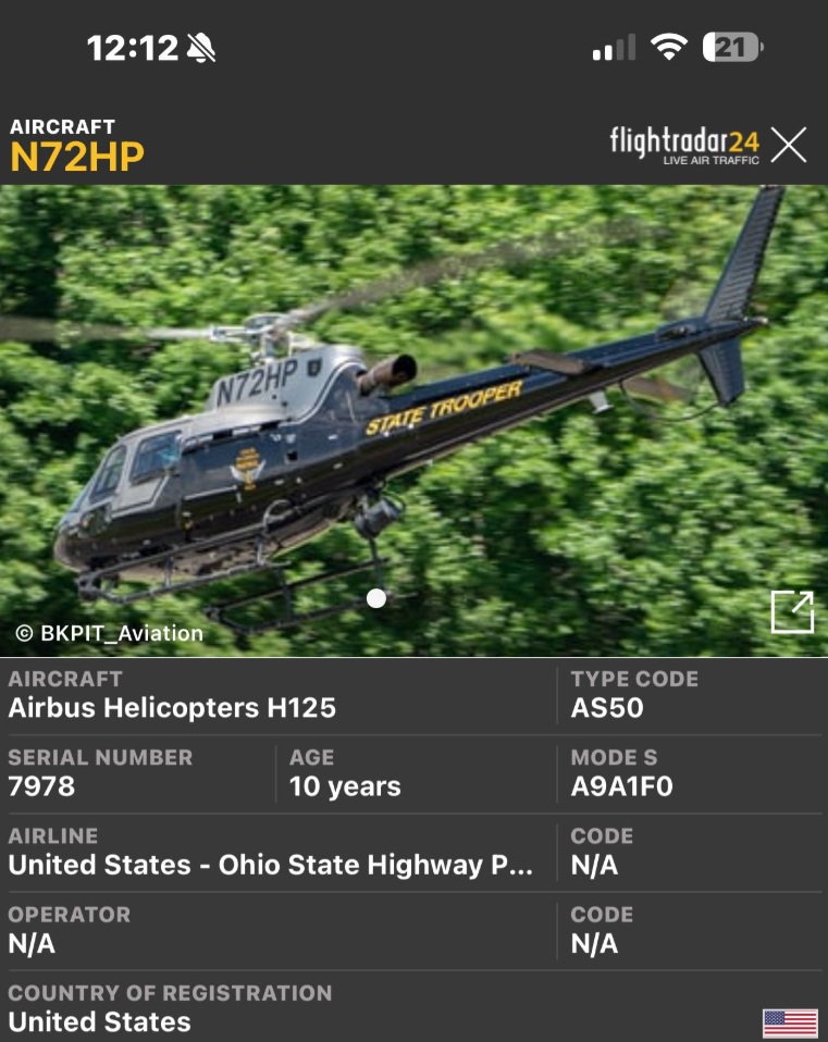 PHOTO Of Ohio State Police Helicopter Searching For New Albany Shooter ...