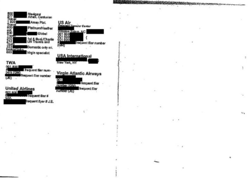 PHOTO FULL Epstein's List Released On 7-6-2019 By NYPD