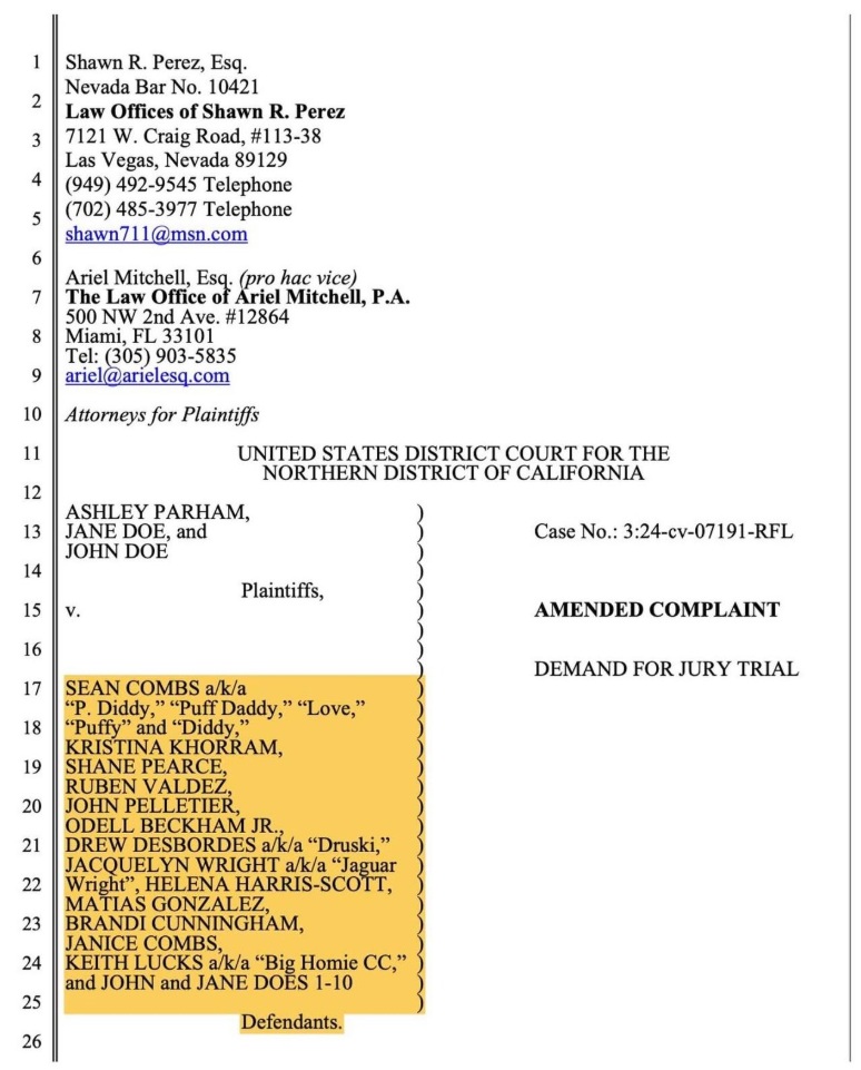 PHOTO Of Ashley Parham's Complaint