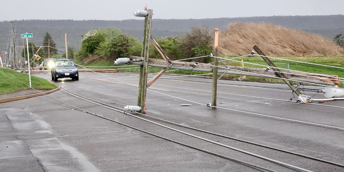PHOTO 10 Power Poles Snapped In State College Pennsylvania From Massive ...