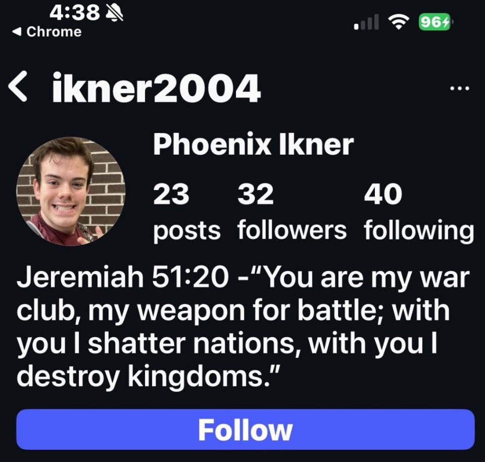 PHOTO Bible Verse In Bio Of Phoenix Ikner's Instagram Profile