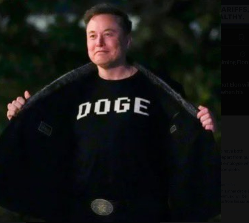 PHOTO Elon Musk Walking Around Wearing Black Shirt That Says DOGE On It ...