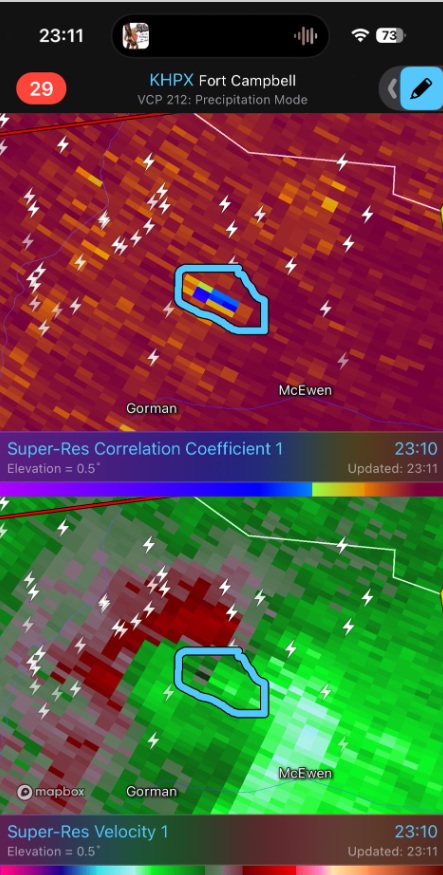PHOTO Map Showing Exactly Where Tornado Touched Down In McEwen TN
