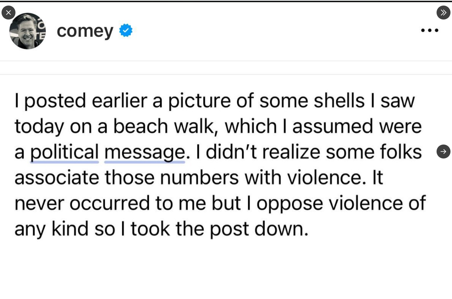 PHOTO James Comey Says He Just Saw Shells On The Beach And Didn't ...
