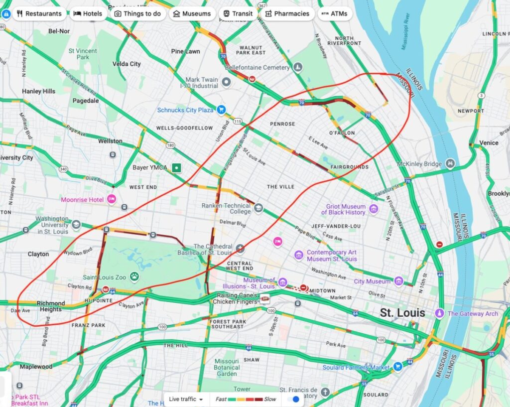 PHOTO Map Showing Full Tornado Path In St Louis