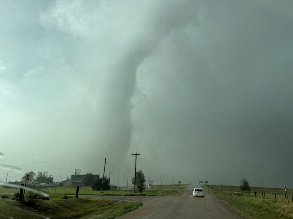 PHOTO Still Shot Of Grinnell KS Tornado Looking HUGE Crossing Interstate 70