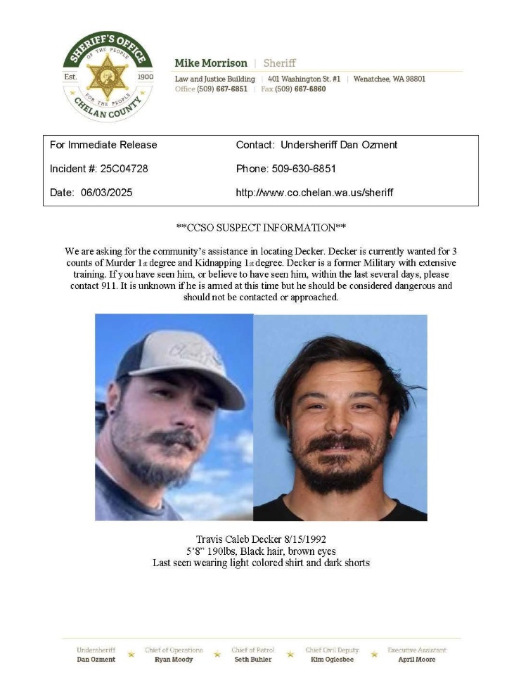 PHOTO Sheriff's Department Puts Out Release On Search For Travis Decker