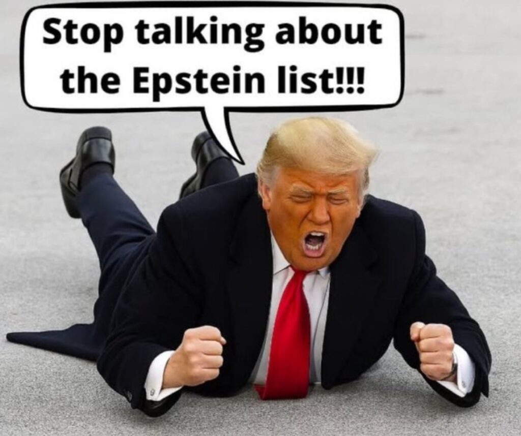 PHOTO Stop Talking About The Epstein List Donald Trump On His Knees ...