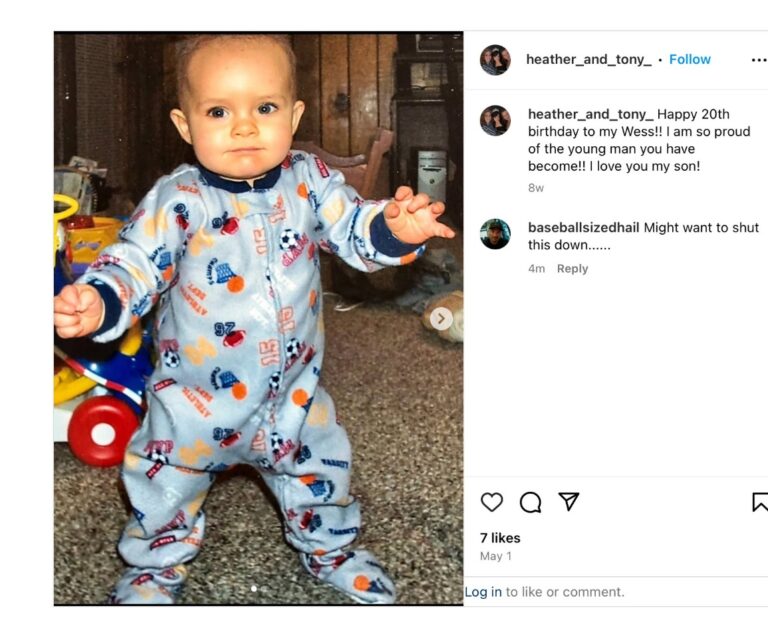 PHOTO Wess Roley's Mother Wishing Him A Happy 20th Birthday And Saying ...