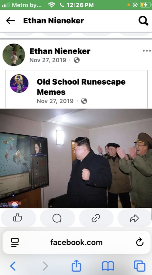 PHOTO Ethan Nieneker Reposting Kim Jong Un Memes