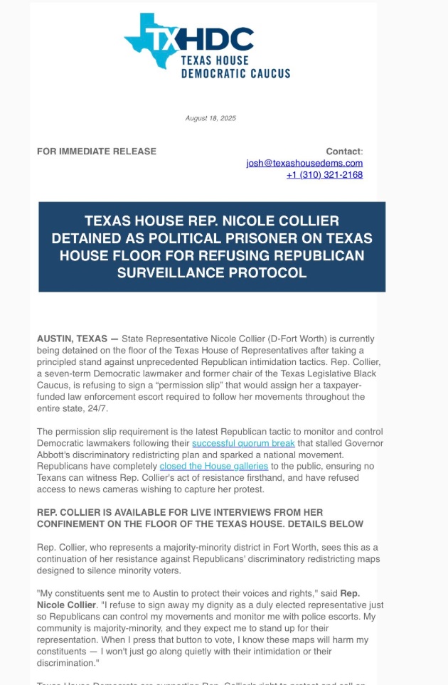 PHOTO Nicole Collier Press Release Explaining How She Has Turned Into A ...