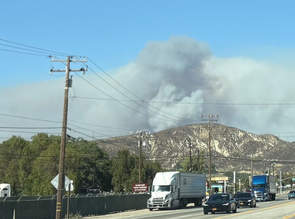 PHOTO Of Canyon Fire From California State Highway 126 In Piru