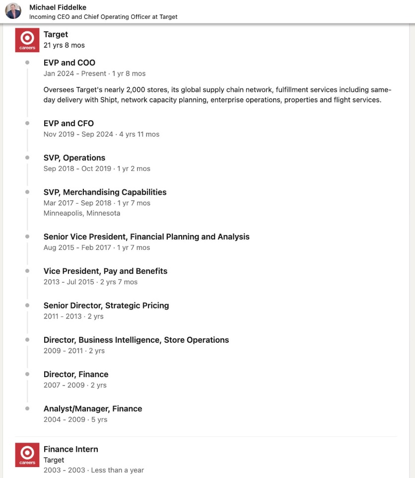 PHOTO Target's New Chief Exec Michael Fiddelke Has An Unreal LinkedIn ...