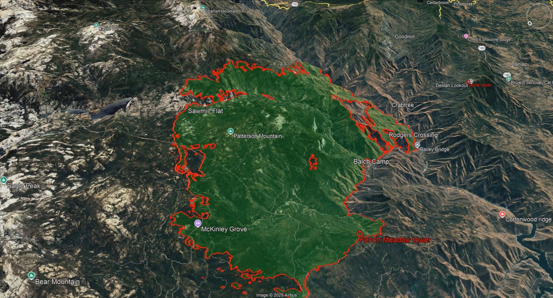 PHOTO Aerial View Showing Garnet Fire Has 54.9K Acre Perimeter