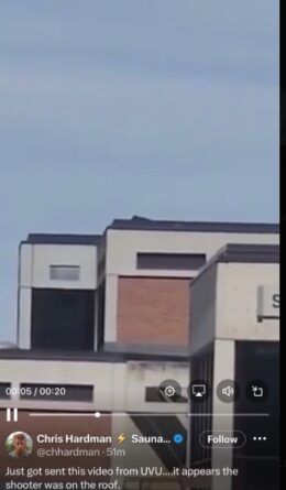 PHOTO Charlie Kirk Shooter Spotted On Roof Wearing All Black