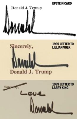 PHOTO Comparing Donald Trump's Signature From Epstein Card To 1995 ...