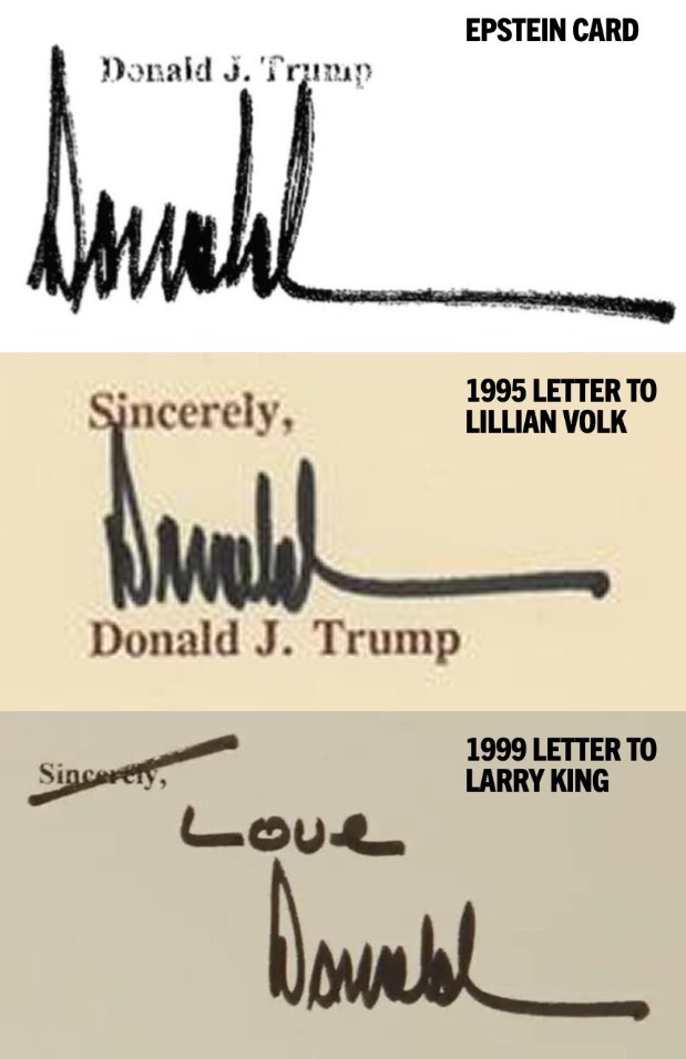 PHOTO Comparing Donald Trump's Signature From Epstein Card To 1995 ...