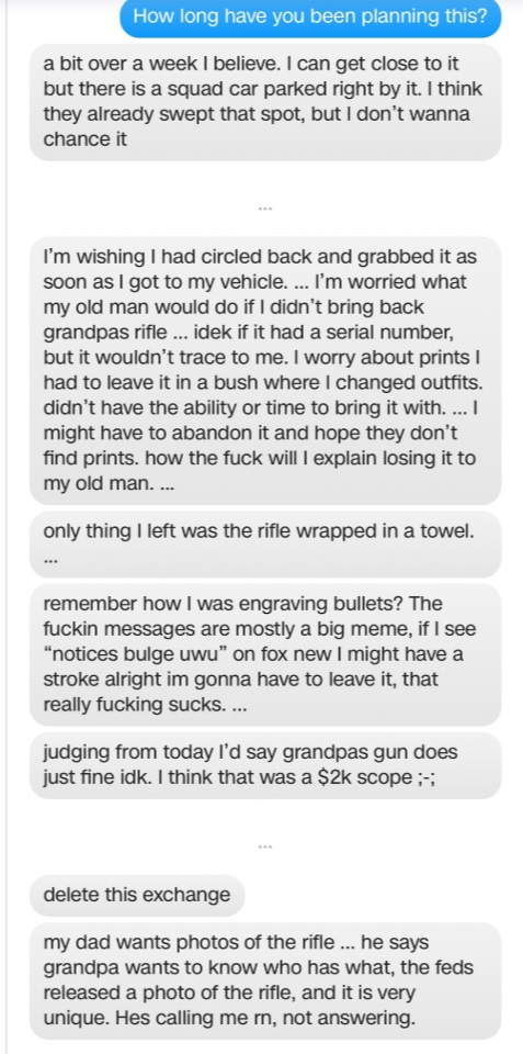 PHOTO Four Pages Of Texts From Charlie Kirk Shooter Tyler Robinson