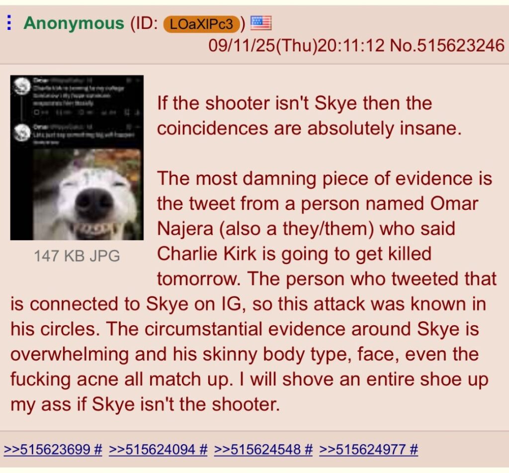 PHOTO If Skye Valadez Truly Is The Charlie Kirk's Shooter Then 4Chan ...