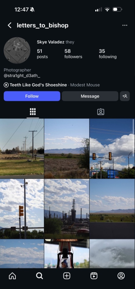 PHOTO Of Skye Valadez Instagram Account When Pronoun Used Is They