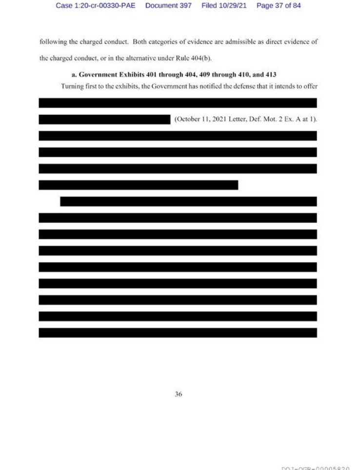 PHOTO Page 36 Of Epstein Files Released Is Completely Redacted