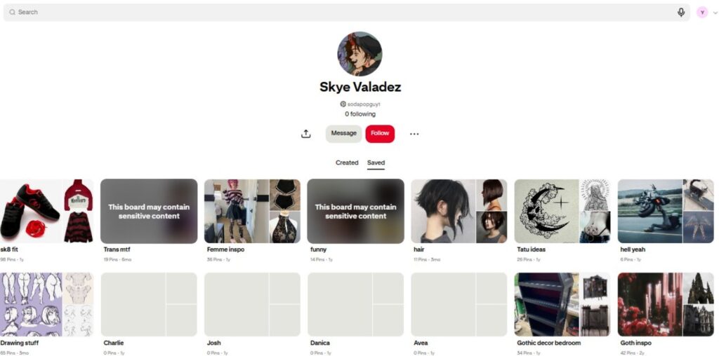 PHOTO Skye Valadez Pinterest Profile
