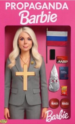 PHOTO Karoline Leavitt Propaganda Barbie Meme