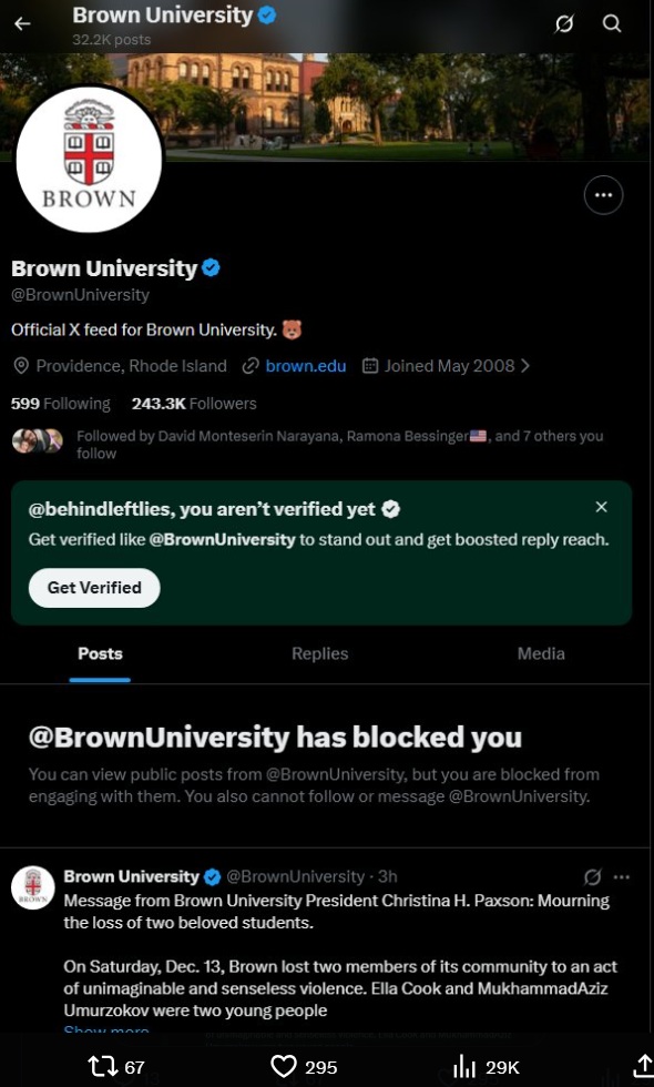 PHOTO Brown University Is Blocking People For Saying The Shooter Is ...