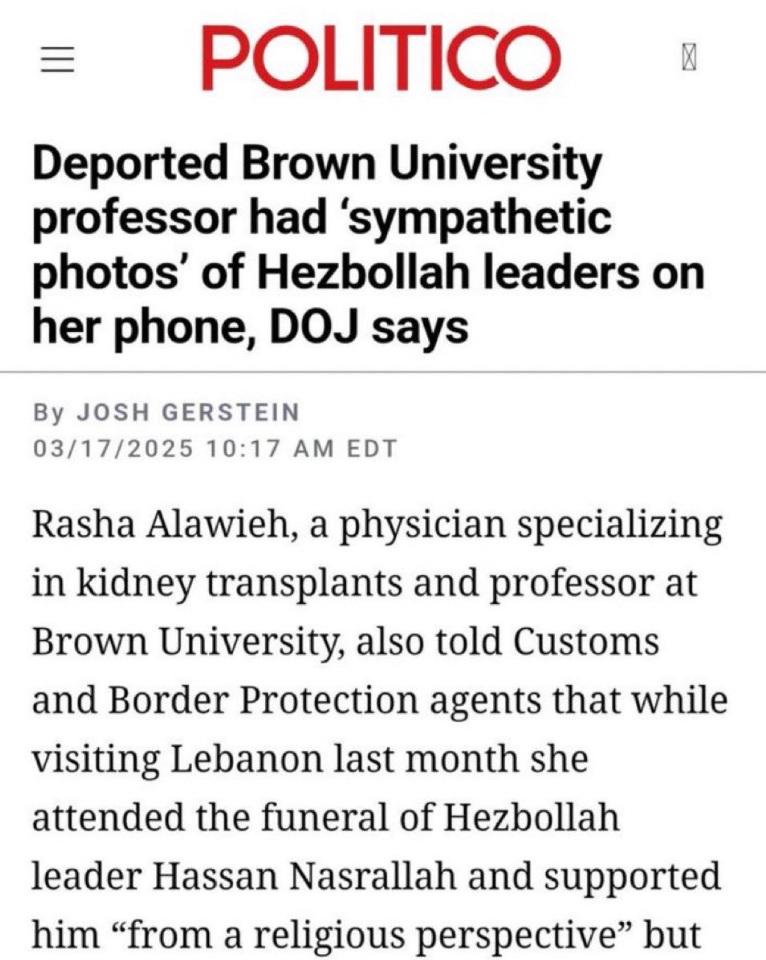 PHOTO Brown University Professor Was Deported For Attending The Funeral ...