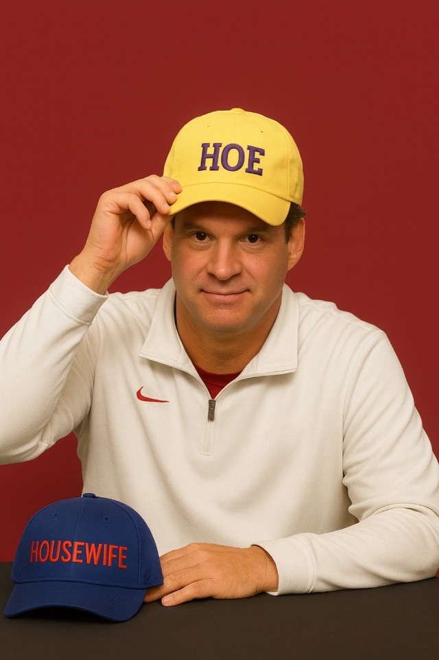 PHOTO Lane Kiffin Wearing A Hat That Says Hoe On It