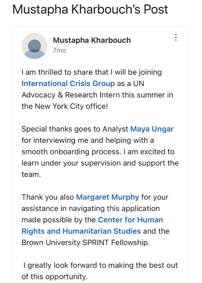 PHOTO Mustapha Kharbouch Joined The ICG As A UN Advocacy And Research ...