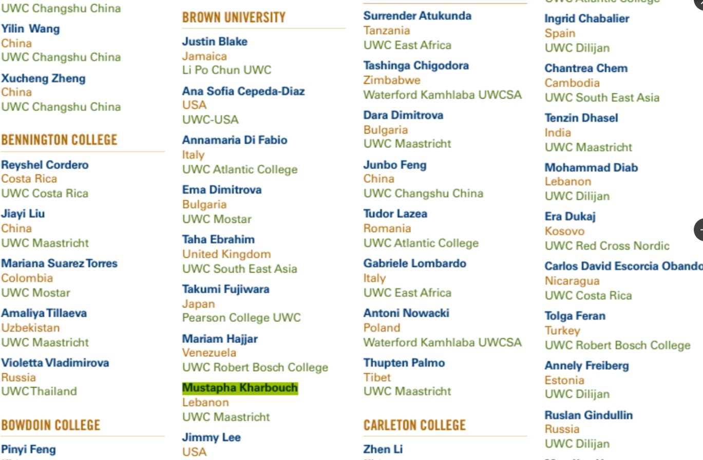 PHOTO Mustapha Kharbouch Was Selected Part Of Davis UWC Scholars Class ...