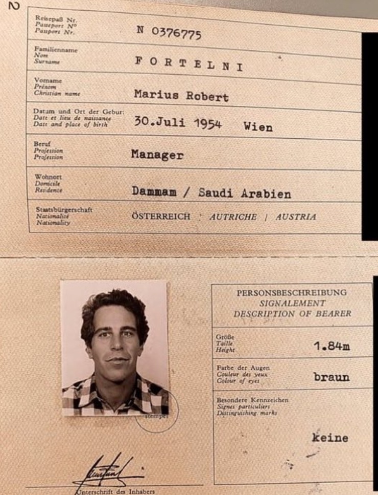 PHOTO Of Jeffrey Epstein's 1982 US Passport