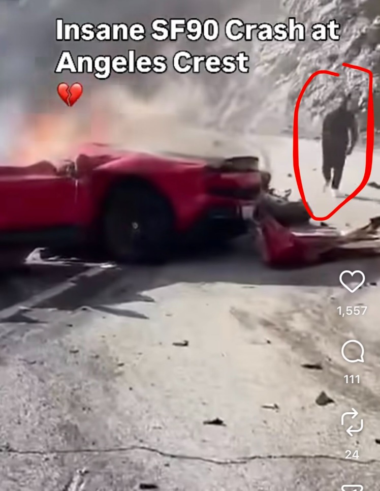 PHOTO Of Random Dude Who Walks Into Vince Zampella Ferrari Accident On ...