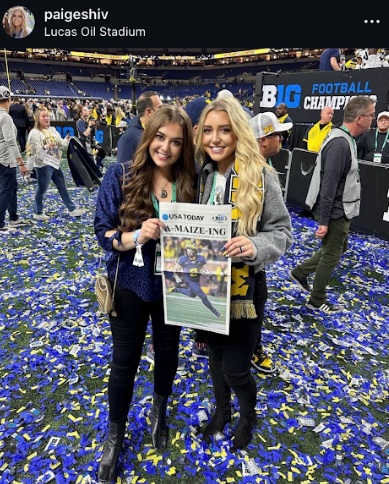 PHOTO Paige Shiver On The Field At Lucas Oil Stadium After Michigan Won ...