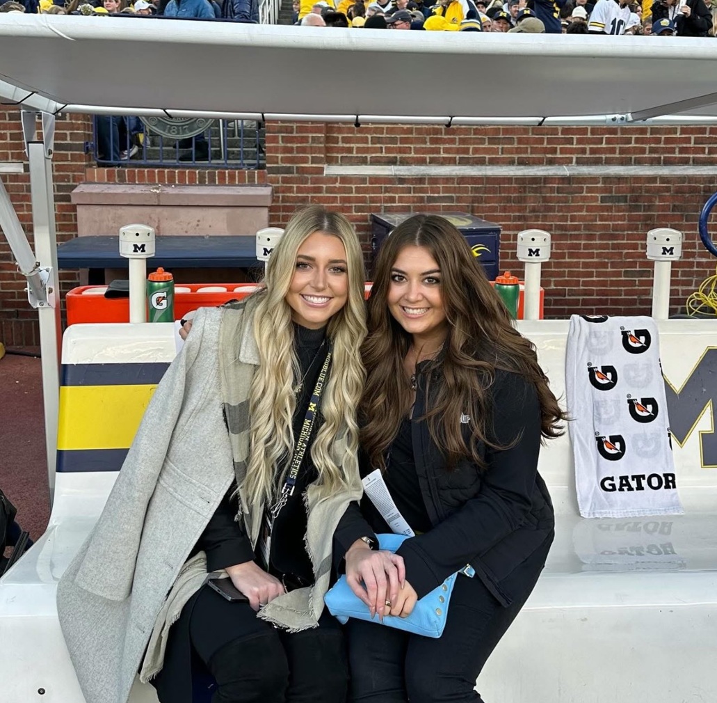 PHOTO Paige Shiver Sitting On Michigan Bench With Her Friend